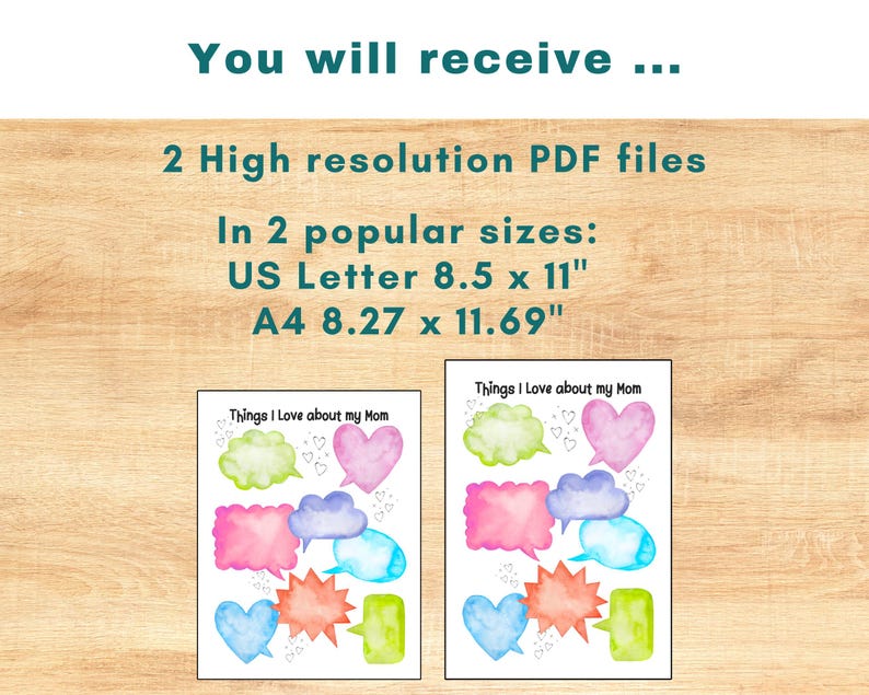 Things I Love About My Mom Writing Activity Sheet for Kids, Teach ...