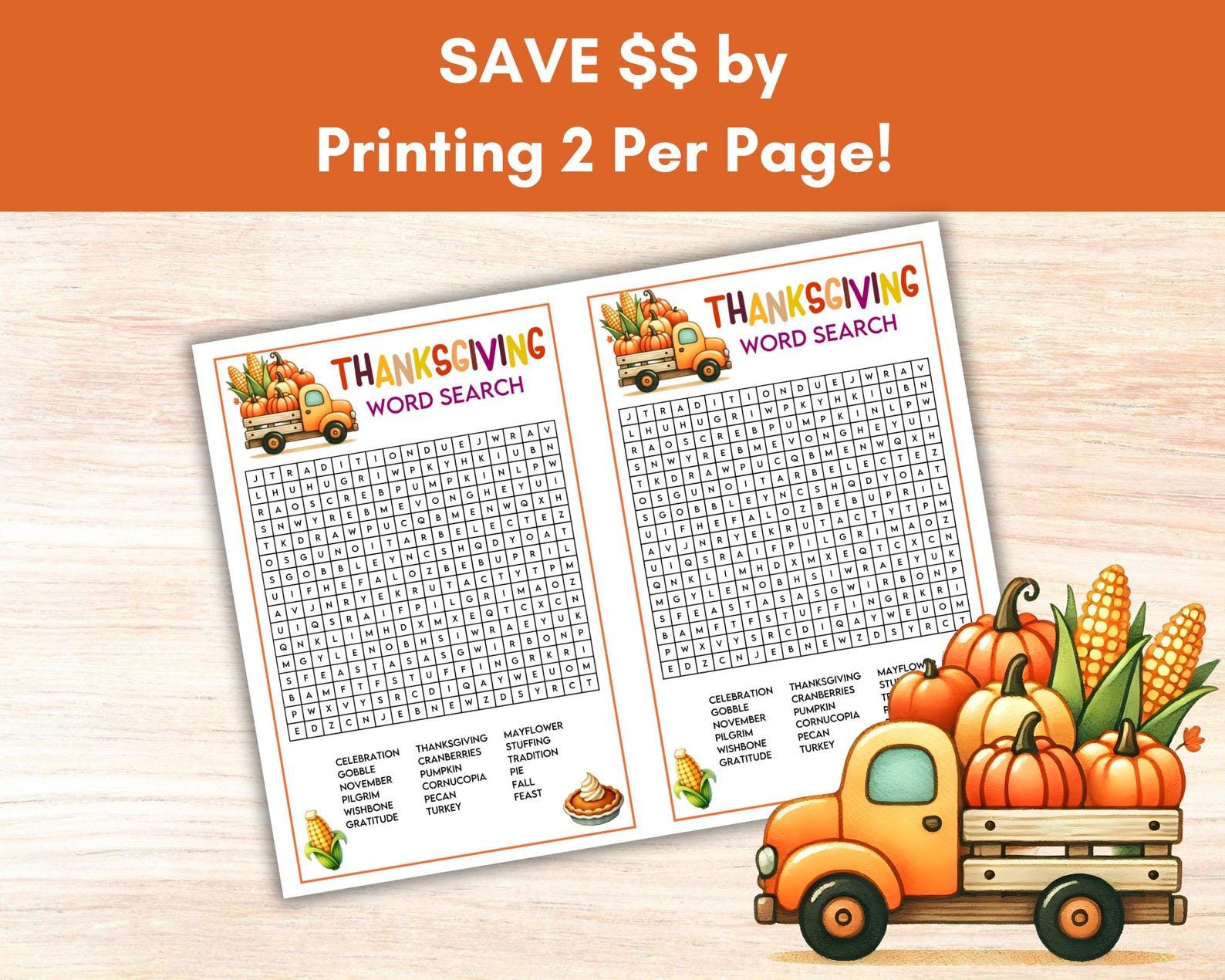 Thanksgiving Word Search Game Printable, Friendsgiving Fun Activity ...