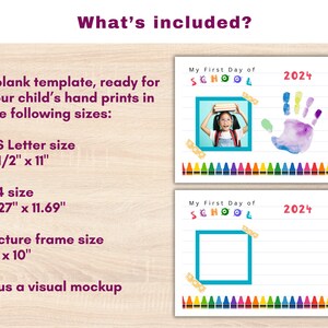 First Day of School Handprint Craft Keepsake, Back to School Photo ...