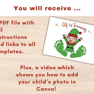 Elf Footprint Craft Photo Keepsake, Editable Baby's First Christmas ...
