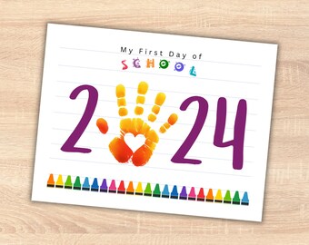 First Day of School Handprint Craft Keepsake, Back to School Photo ...