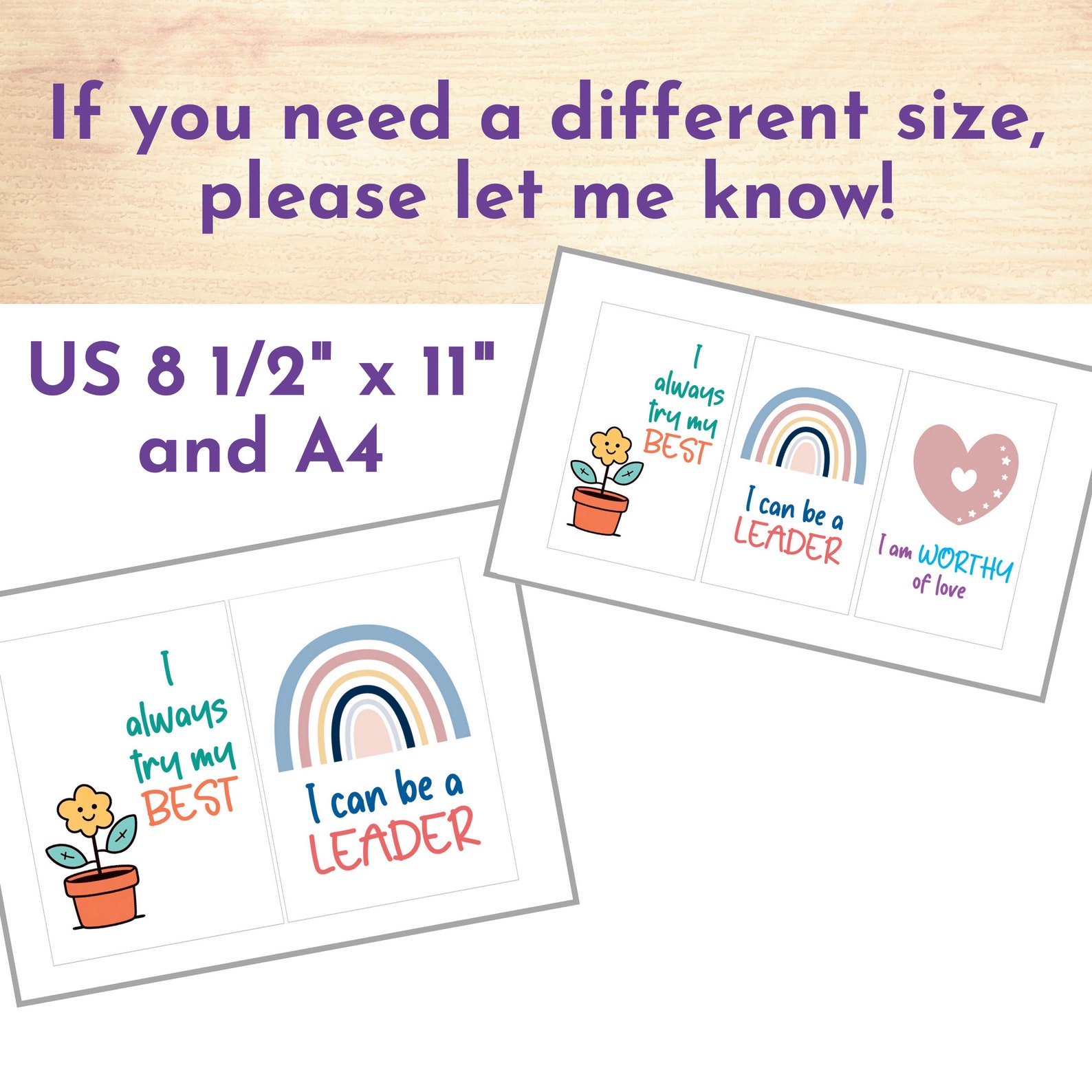 Affirmation Flash Cards for Kids, Positive Motivational Flashcards for ...