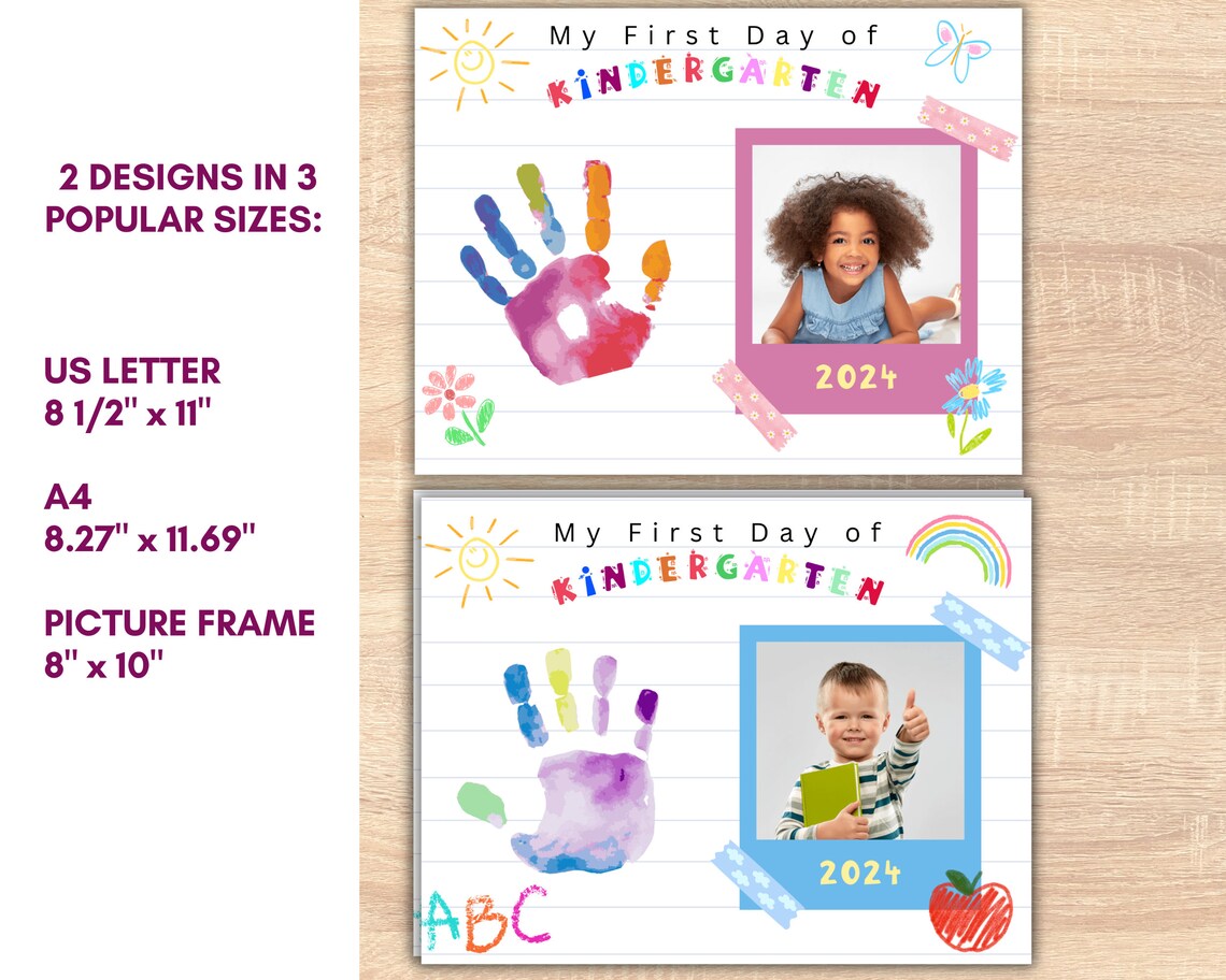 First Day of Kindergarten Handprint Craft Keepsake, Back to School ...