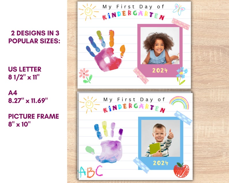 First Day of Kindergarten Handprint Craft Keepsake, Back to School ...