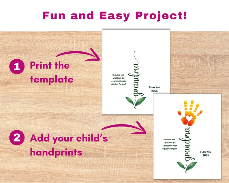 Grandma Handprint Craft, Poem Flower Gift for Birthday Mothers Day ...
