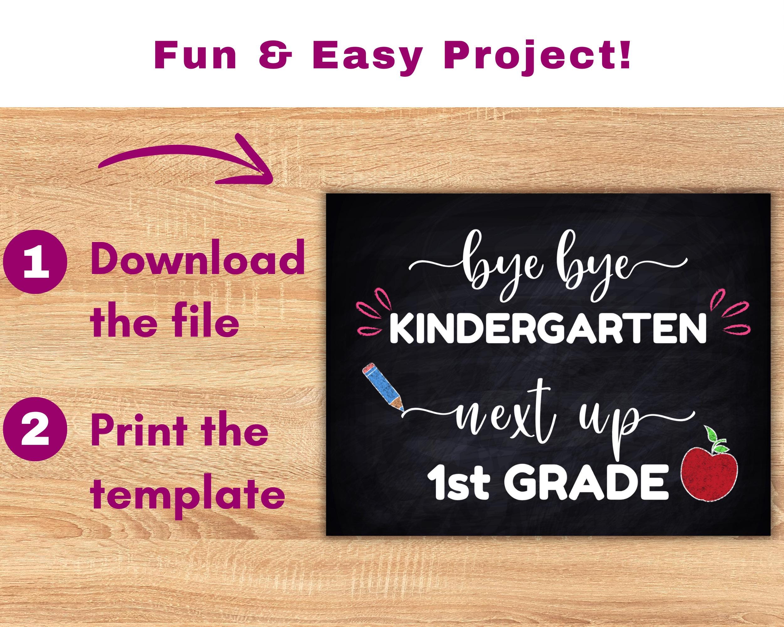 Back to School Sign Printable Chalkboard, Last Day of Kindergarten to ...