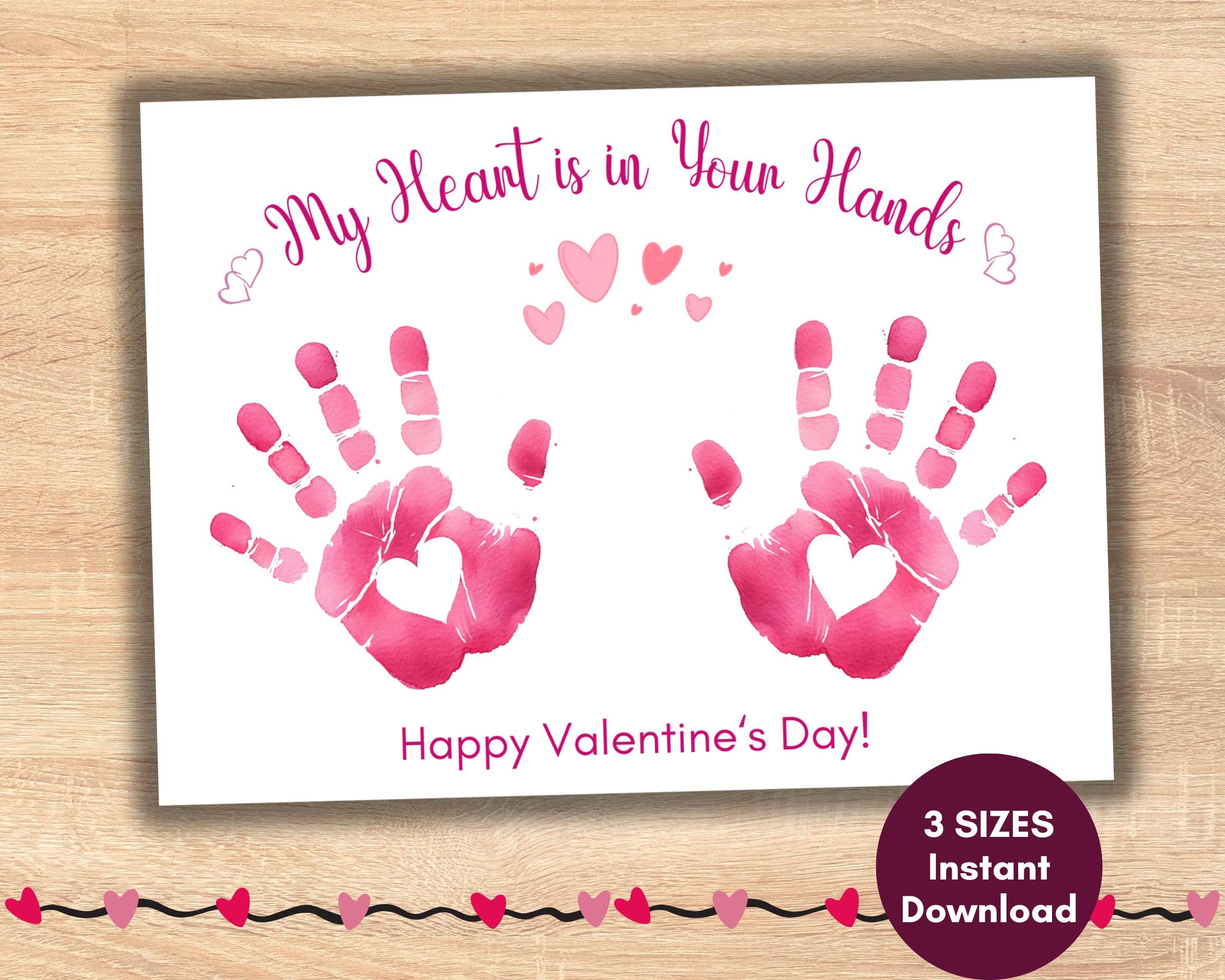 Valentine Handprint Craft for Kids Keepsake, Toddlers Hand Print Art ...