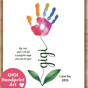Gigi Handprint Craft, Gigi Gifts Poem Flower, Grandma's Birthday ...