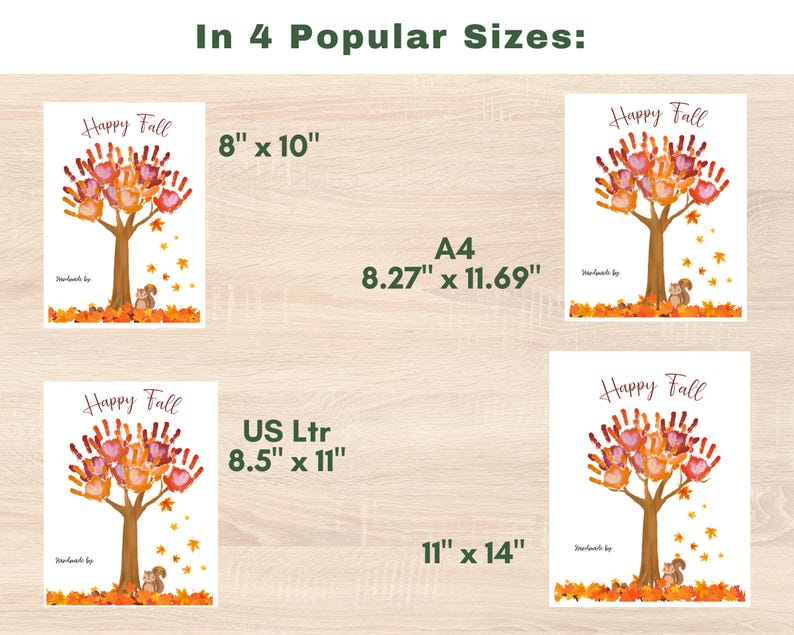 Fall Handprint Craft for Kids, Autumn Thanksgiving Tree Art Keepsake ...