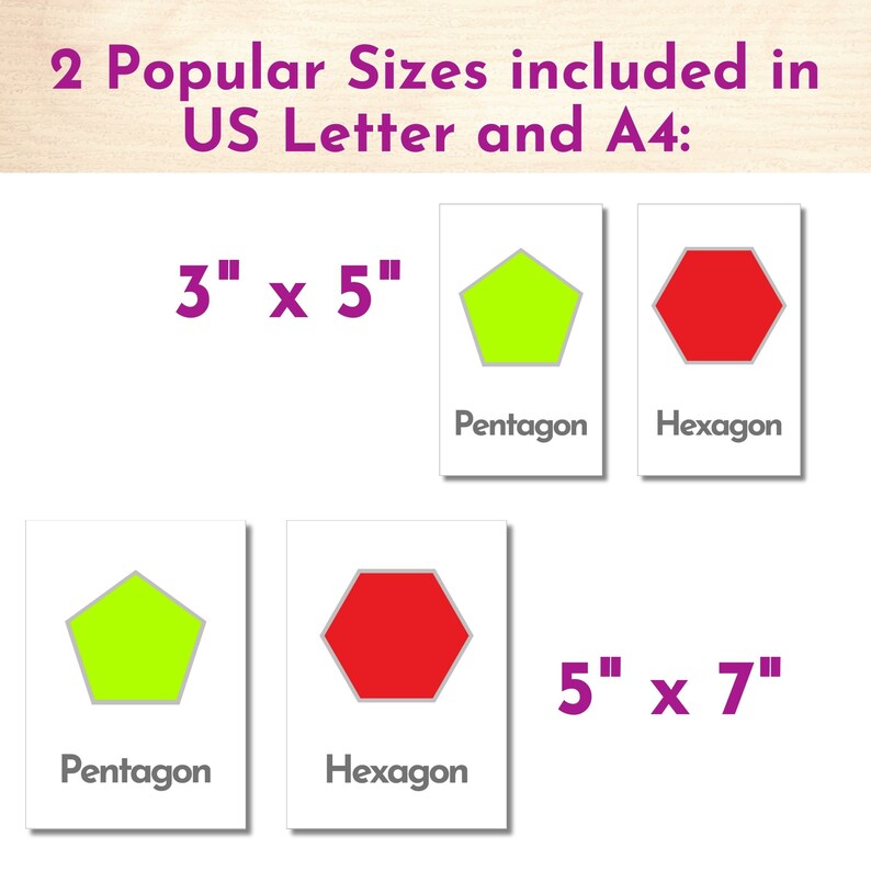 Shape Flashcards for Kids Homeschool Printable, Geometric Shapes Flash ...