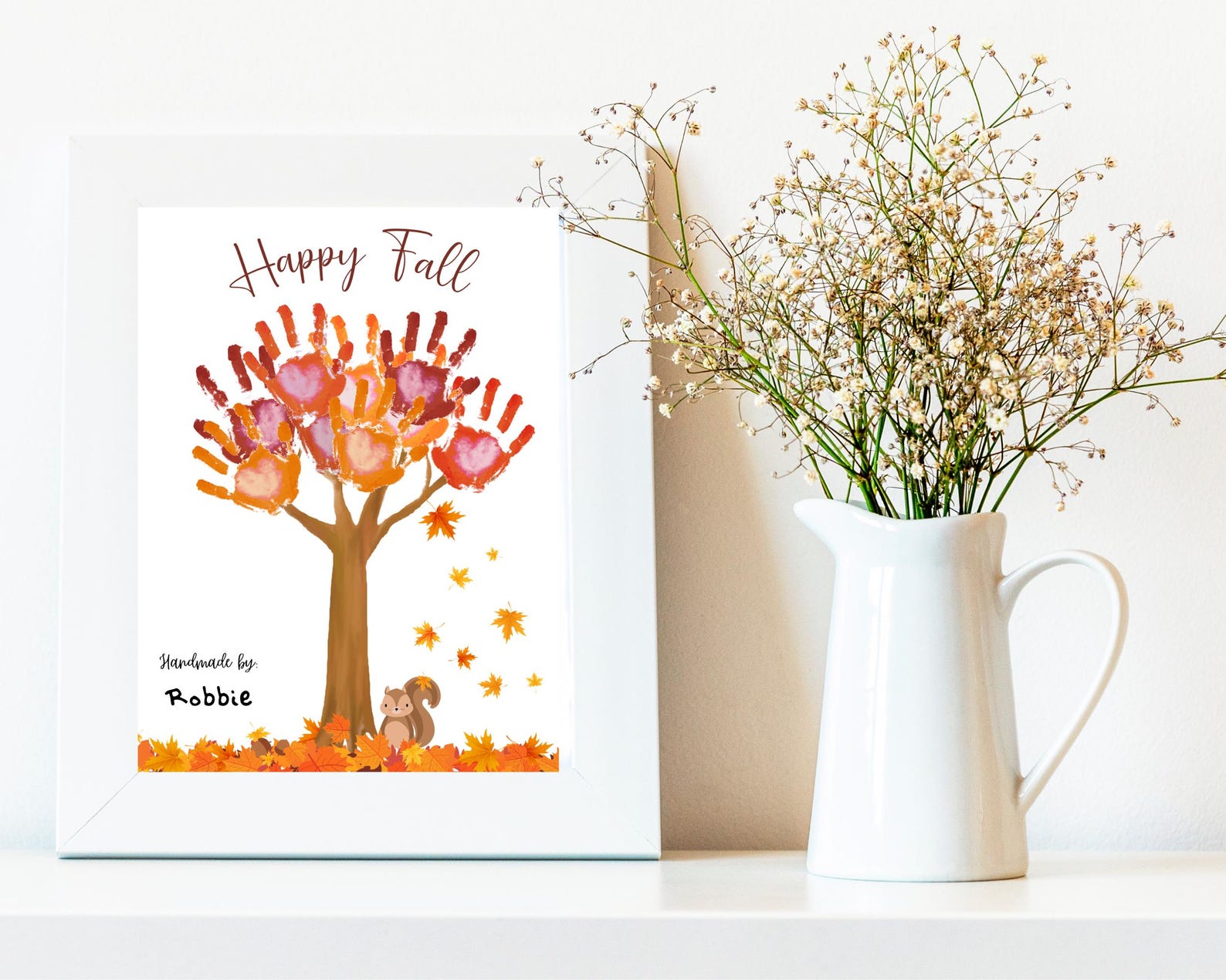 Fall Handprint Craft for Kids, Autumn Thanksgiving Tree Art Keepsake ...