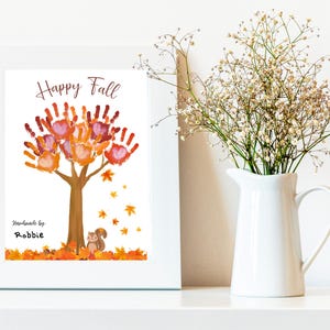 Fall Handprint Craft for Kids, Autumn Thanksgiving Tree Art Keepsake ...