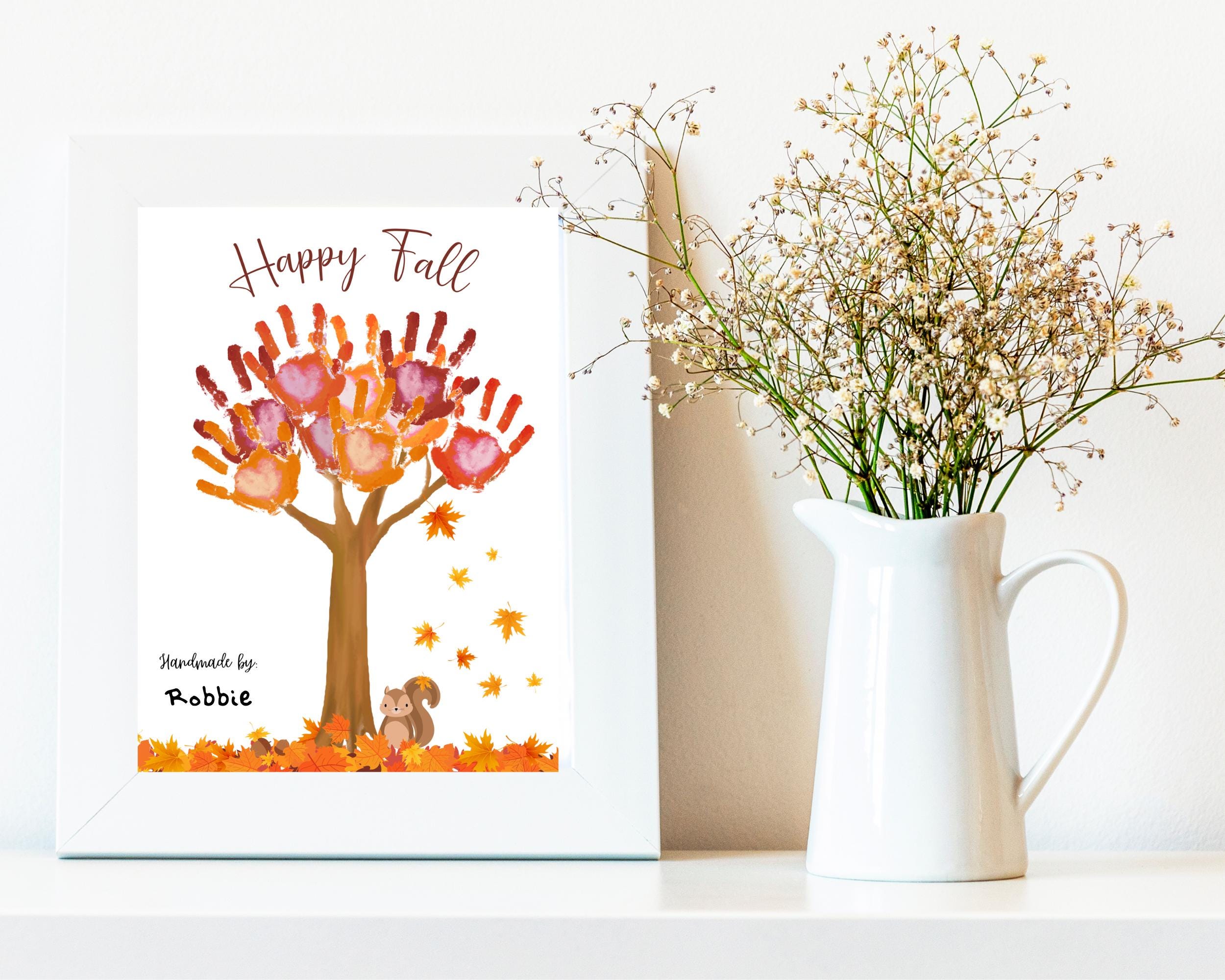 Fall Handprint Craft for Kids, Autumn Thanksgiving Tree Art Keepsake ...