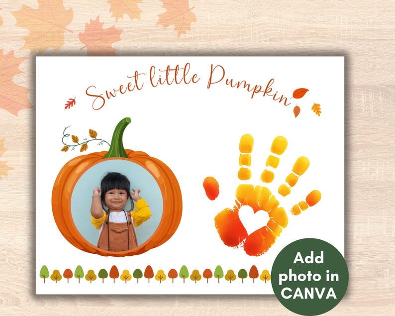 Thanksgiving Handprint Craft Photo Keepsake, Editable Baby Hand Print ...