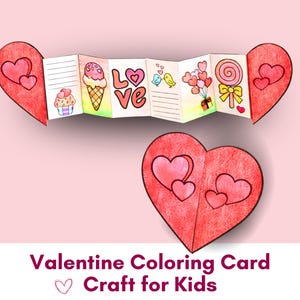 Folding Heart Card Craft for Kids, Daycare Valentines, DIY Valentine ...