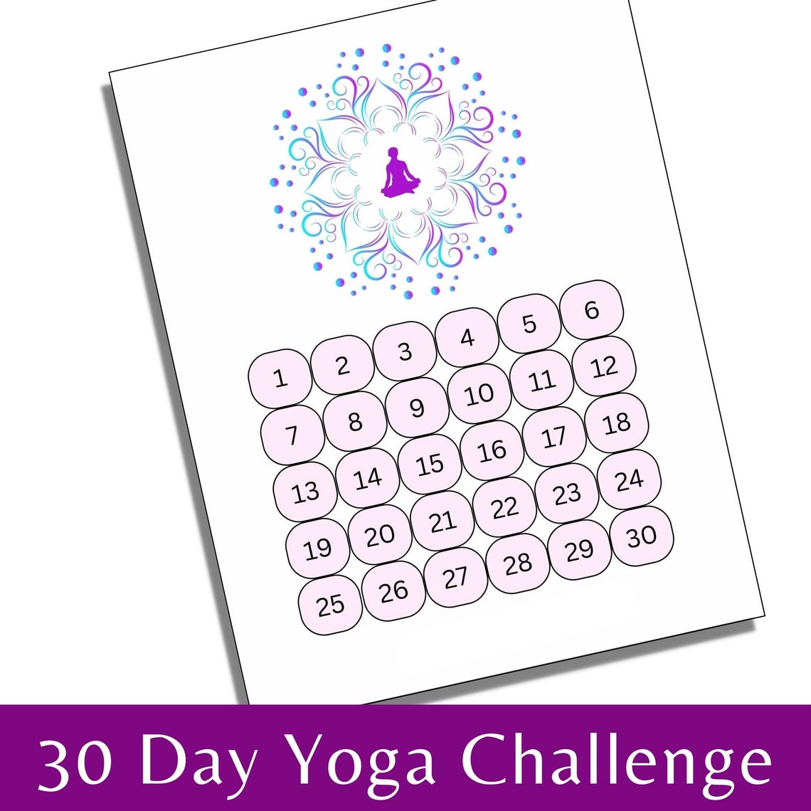 30 Day Yoga Challenge Printable Tracker Chart, STAY MOTIVATED With This ...
