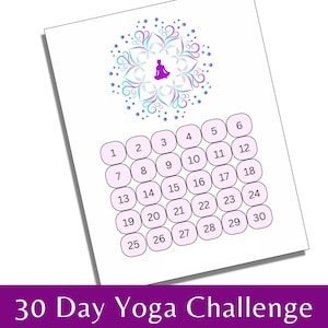 30 Day Yoga Challenge Printable Tracker Chart, STAY MOTIVATED With This ...