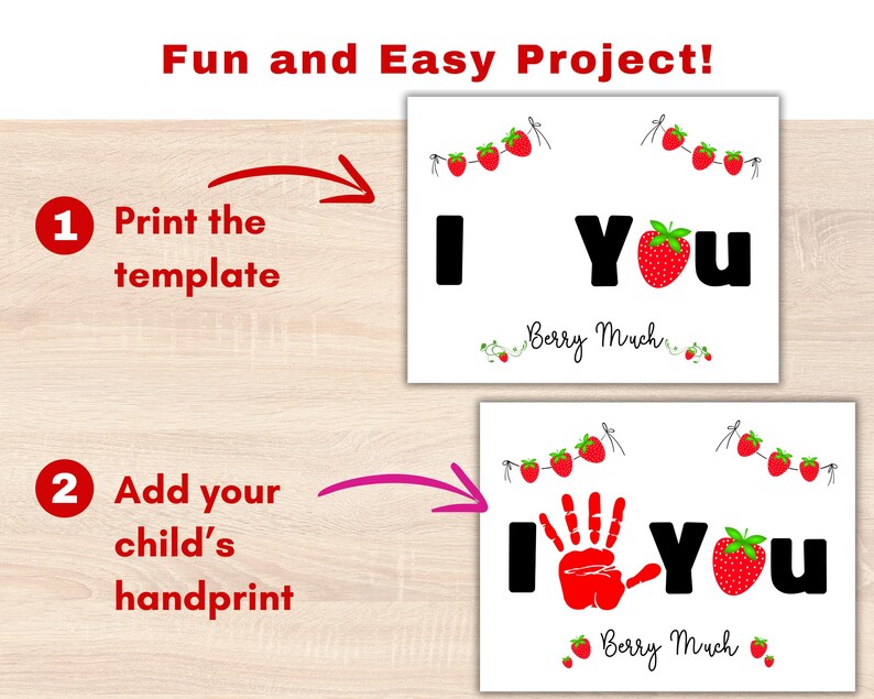 Valentine Handprint Art for Kids, Mother's Day I Love You Berry Much ...