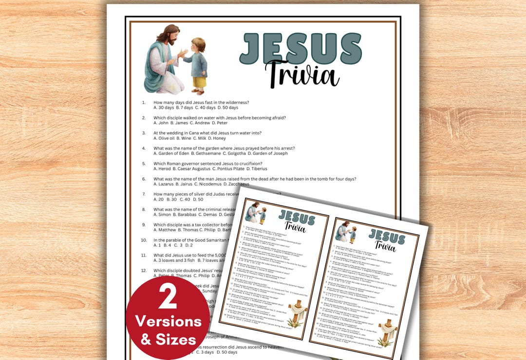 Jesus Trivia Game Printable, Adult Bible Quiz, Womens Ministry ...