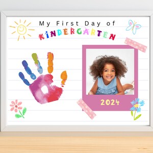 First Day of Kindergarten Handprint Craft Keepsake, Back to School ...