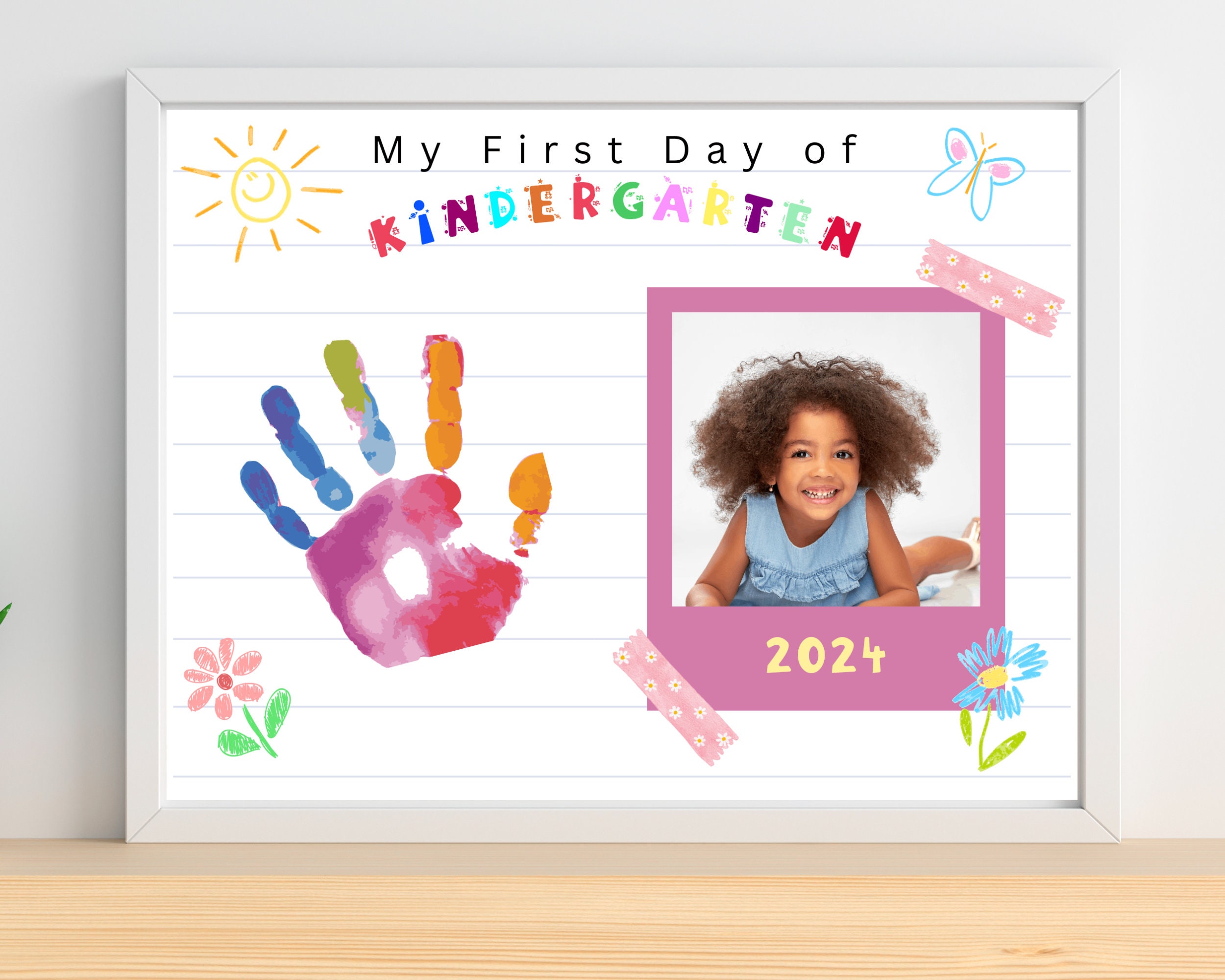 First Day of Kindergarten Handprint Craft Keepsake, Back to School ...