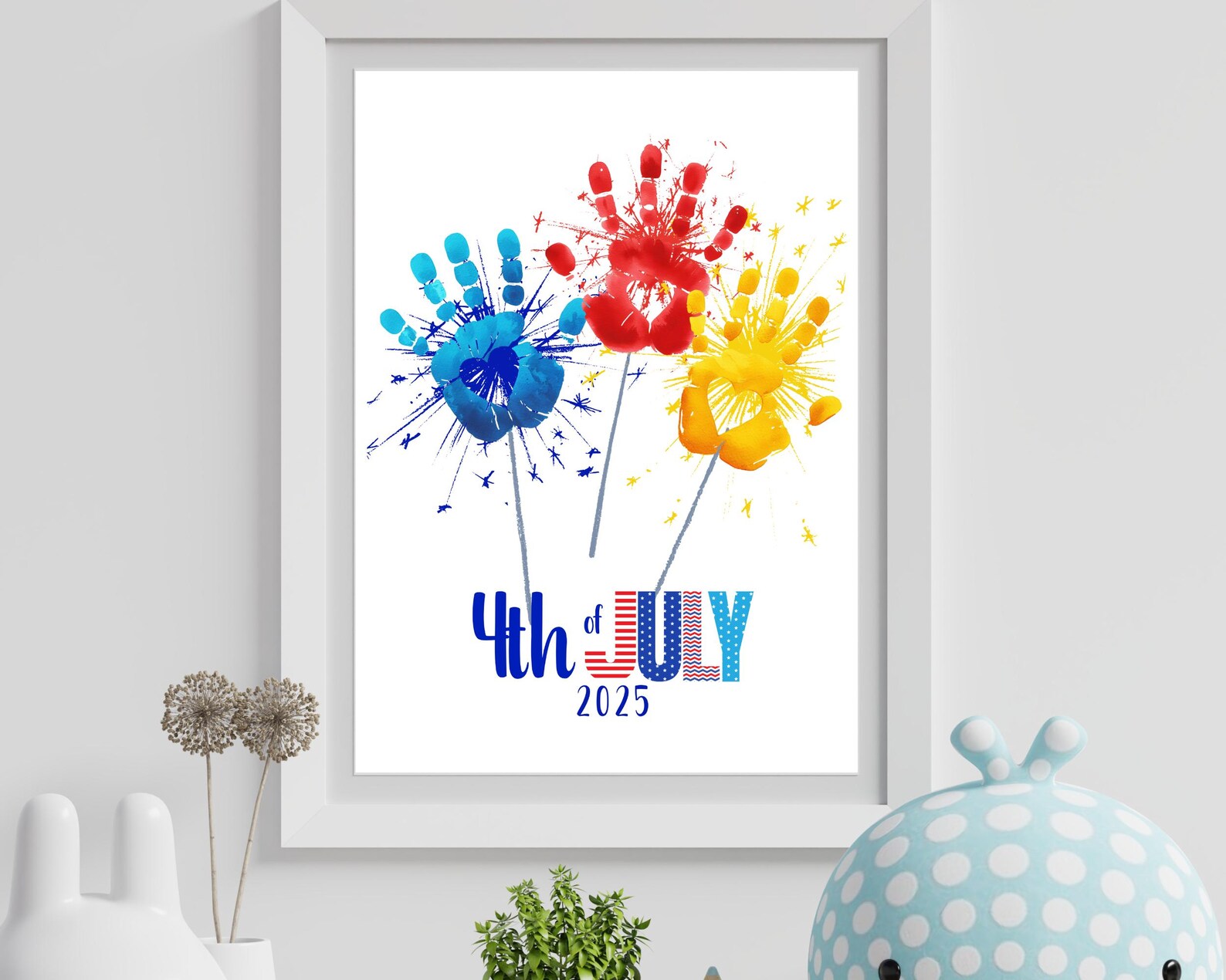 4th of July Handprint Art Keepsake, Patriotic Fourth Handprint Craft ...