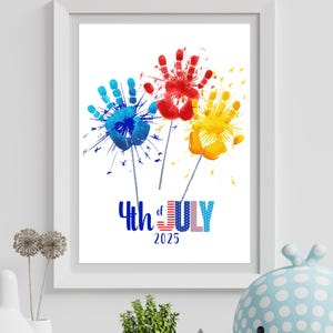 4th of July Handprint Art Keepsake, Patriotic Fourth Handprint Craft ...