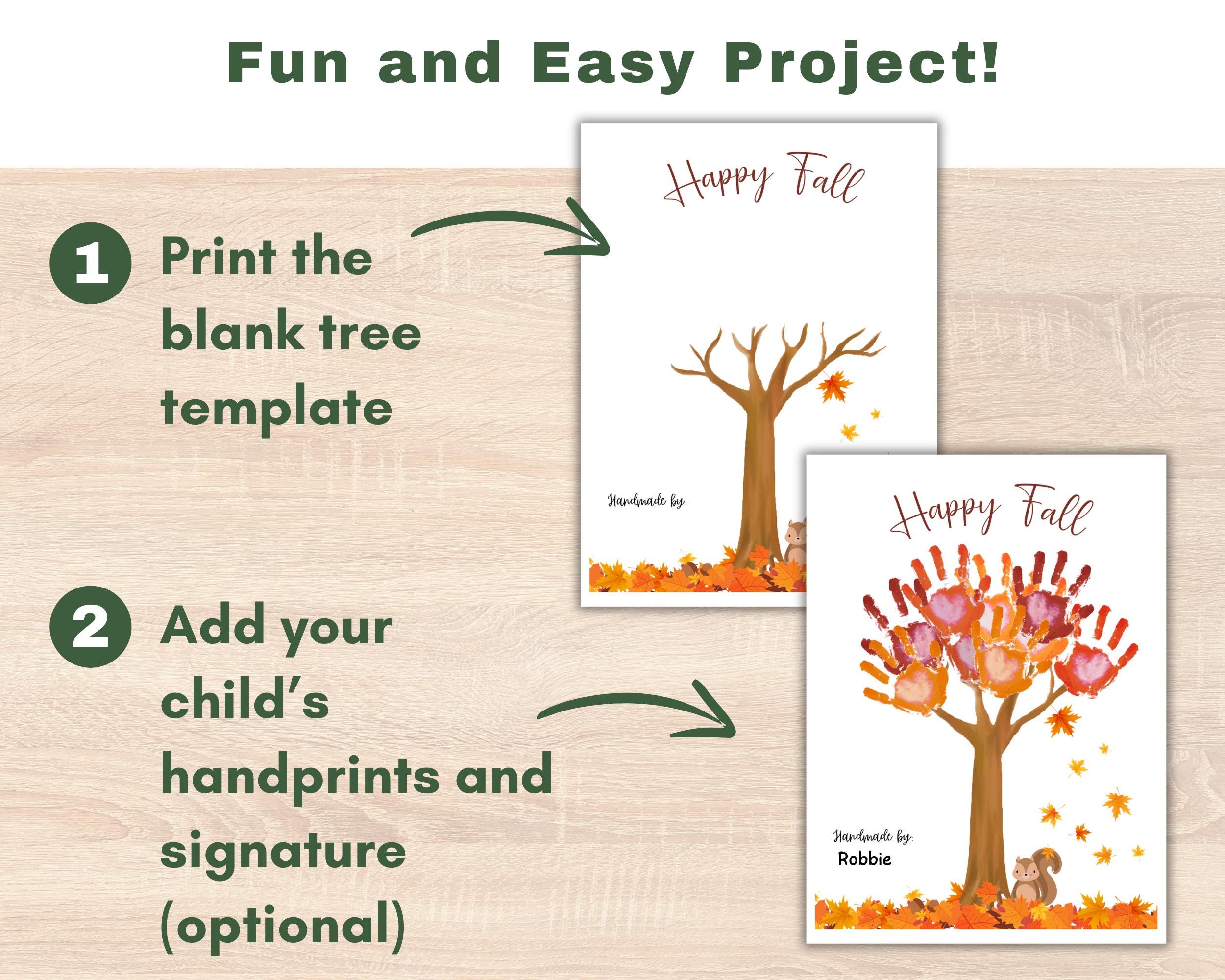 Fall Handprint Craft for Kids, Autumn Thanksgiving Tree Art Keepsake ...