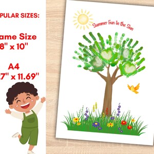 Summer Handprint Art for Kids, Baby Toddler Hello Summer Tree Craft ...