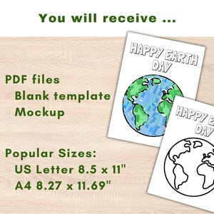 EARTH DAY Craft for Kids, Torn Paper Art Template, Easy Paper Crafts ...