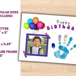 Happy Birthday Handprint Craft Keepsake Photo Memento, Hand Print Art ...