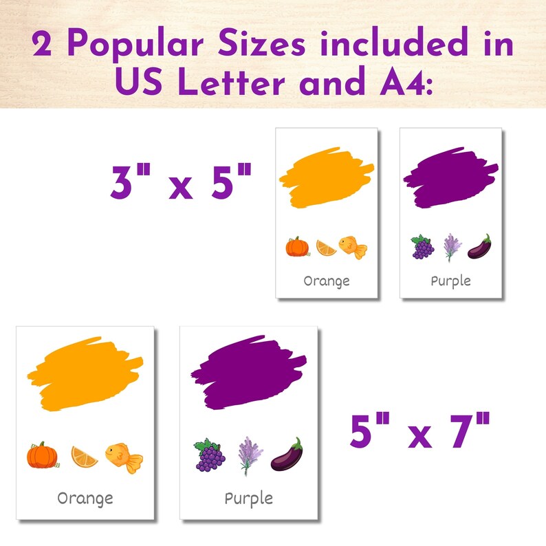 Colors Flashcards for Kids Education, 12 Color Cards Montessori ...