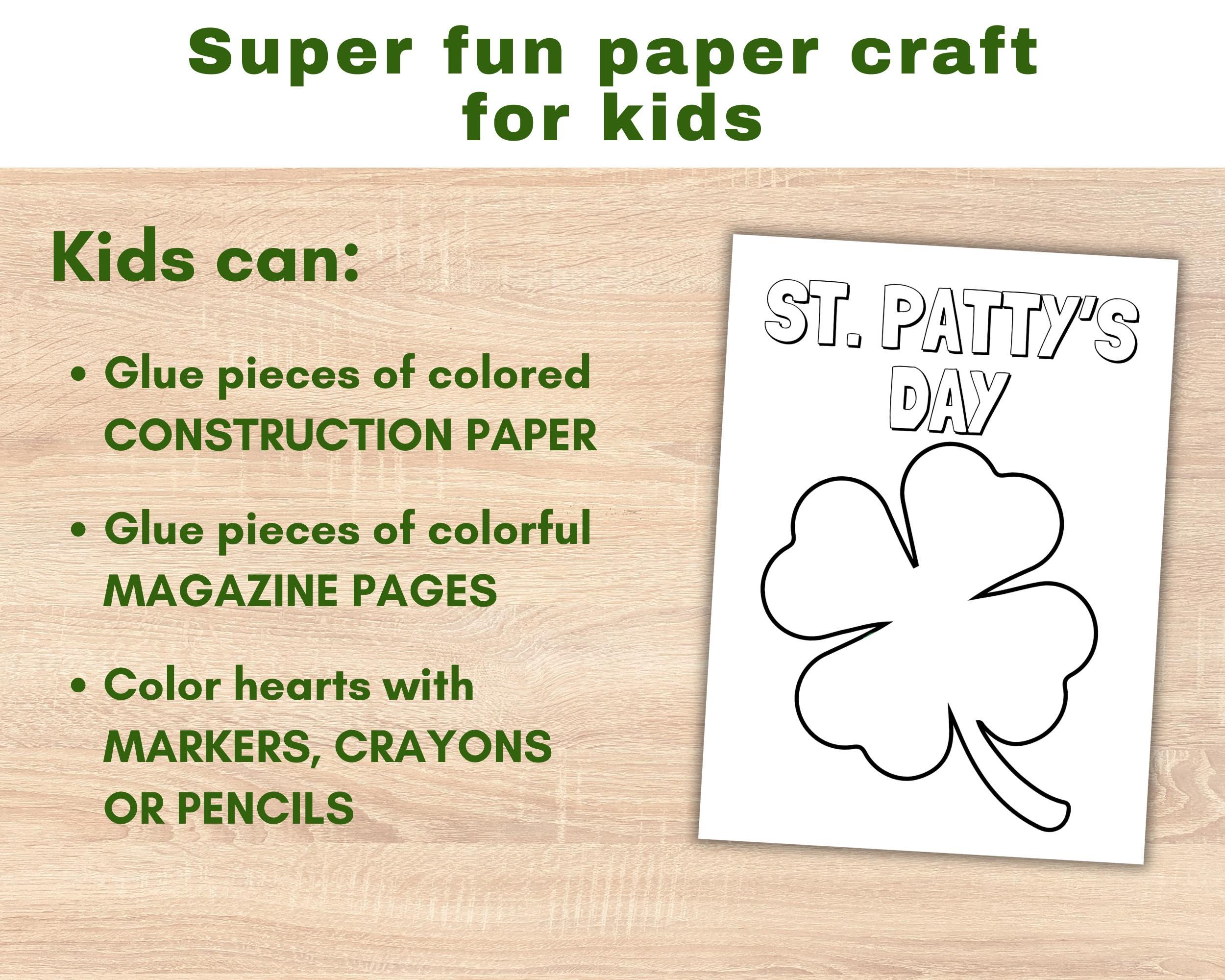 St Pattys Day Craft for Kids, Lucky Clover Easy Paper Crafts Template ...