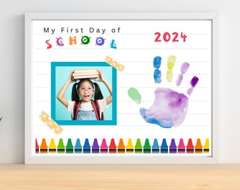First Day of Kindergarten Handprint Craft Keepsake, Back to School ...