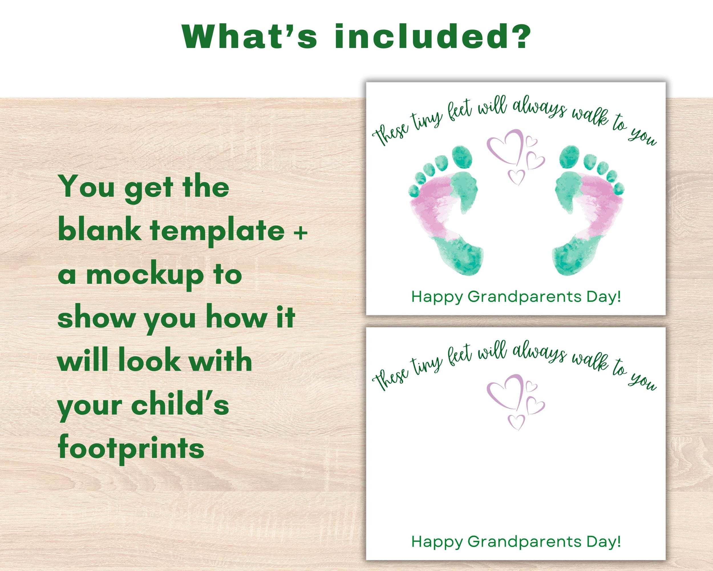 Grandparents Day Footprint Craft Keepsake, Baby's Foot Print Memories ...
