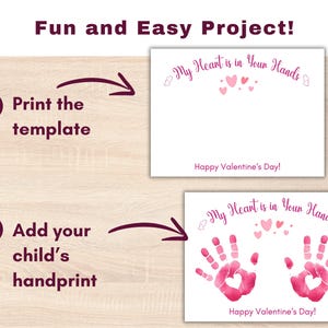 Valentine Handprint Craft for Kids Keepsake, Toddlers Hand Print Art ...
