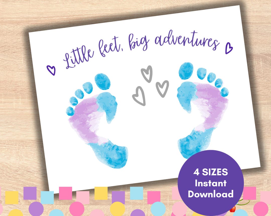 Baby Footprint Art for Kids, Valentines Mother's Day Keepsake Gift Idea ...