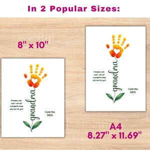 Grandma Handprint Craft, Poem Flower Gift for Birthday Mothers Day ...