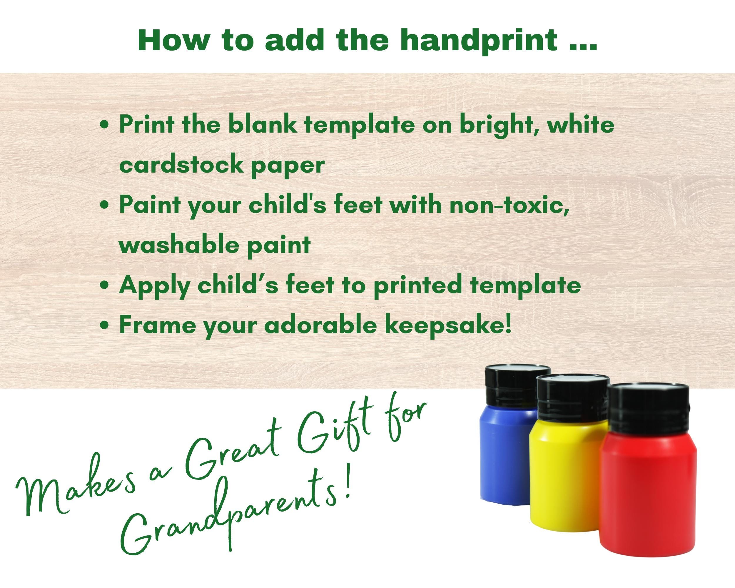 Grandparents Day Footprint Craft Keepsake, Baby's Foot Print Memories ...