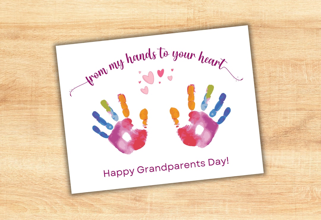Grandparents Day Handprint Art Keepsake, Baby's Toddler Hand Print ...