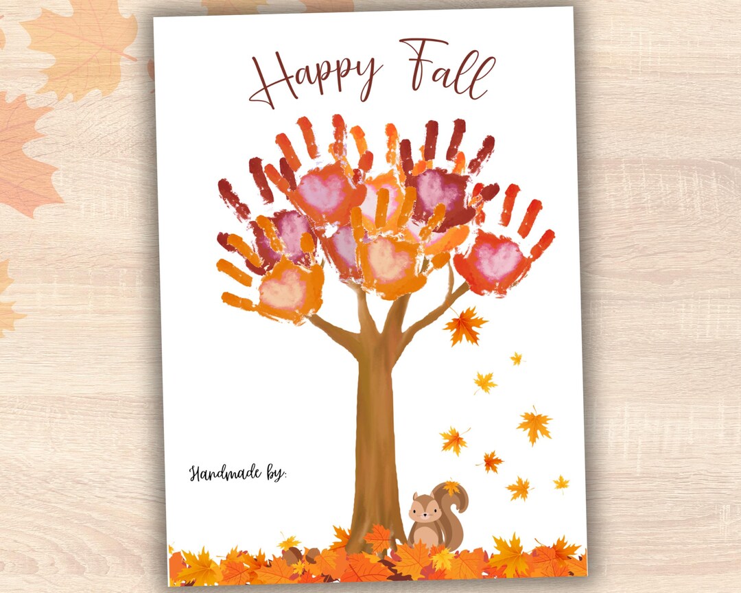 Fall Handprint Craft for Kids, Autumn Thanksgiving Tree Art Keepsake ...