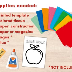 Torn Paper Craft for Kids ABC FRUIT, Easy Paper Crafts Idea Tear Rip ...