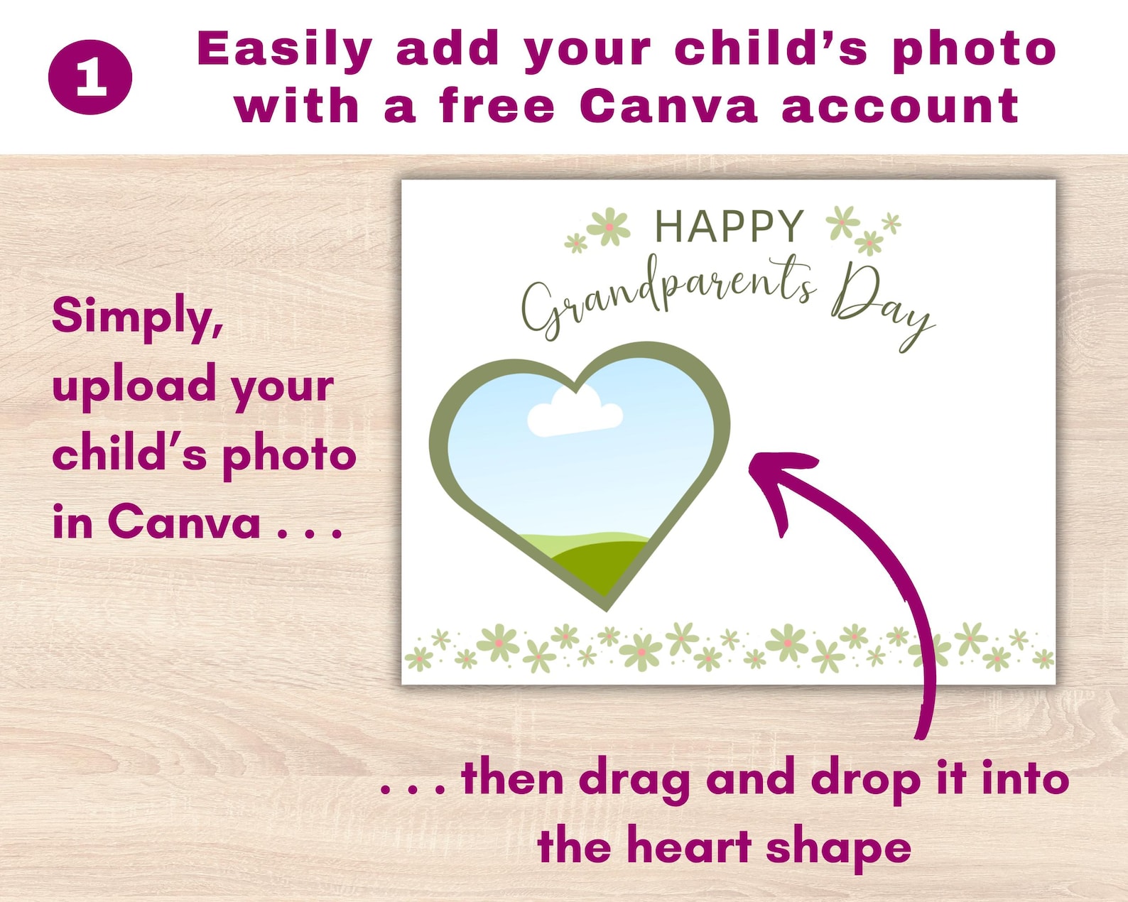 Grandparents Day Handprint Photo Keepsake, Editable Baby Hand Print ...