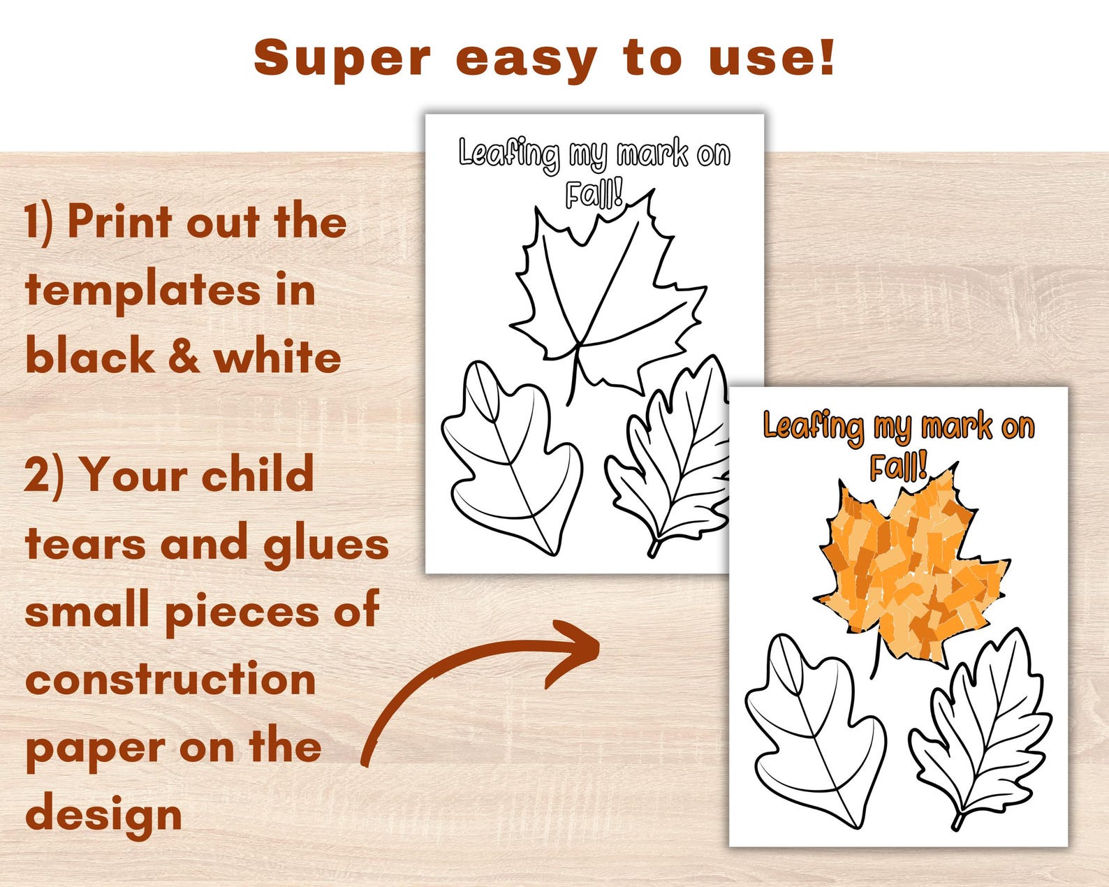 Torn Paper Crafts for Kids, Fall Art Activity Pack, Autumn Craft Bundle ...