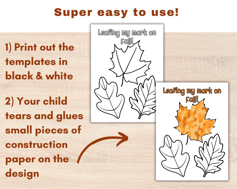 Torn Paper Crafts for Kids, Fall Art Activity Pack, Autumn Craft Bundle ...