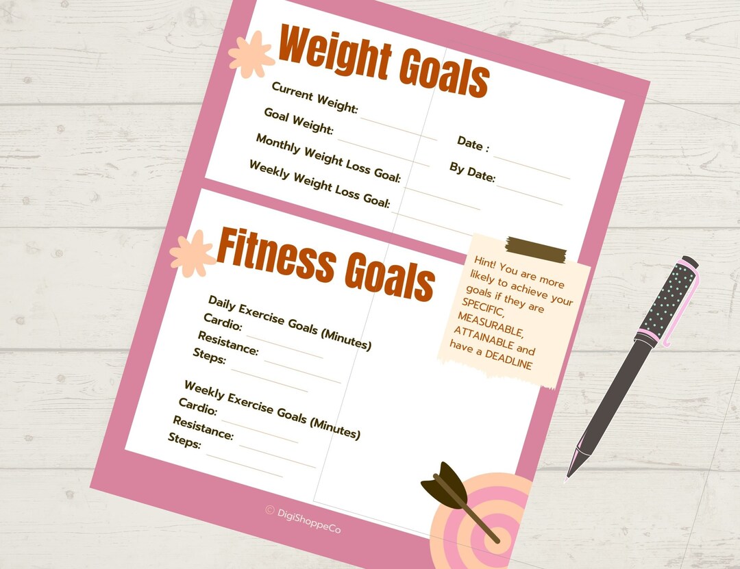 Weight Loss Goal Chart To Keep You Motivated To Lose Pounds Etsy