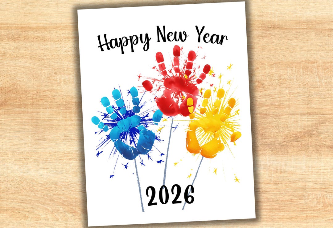 NEW YEAR'S Handprint Craft for Kids Printable Keepsake 2025, Happy New ...