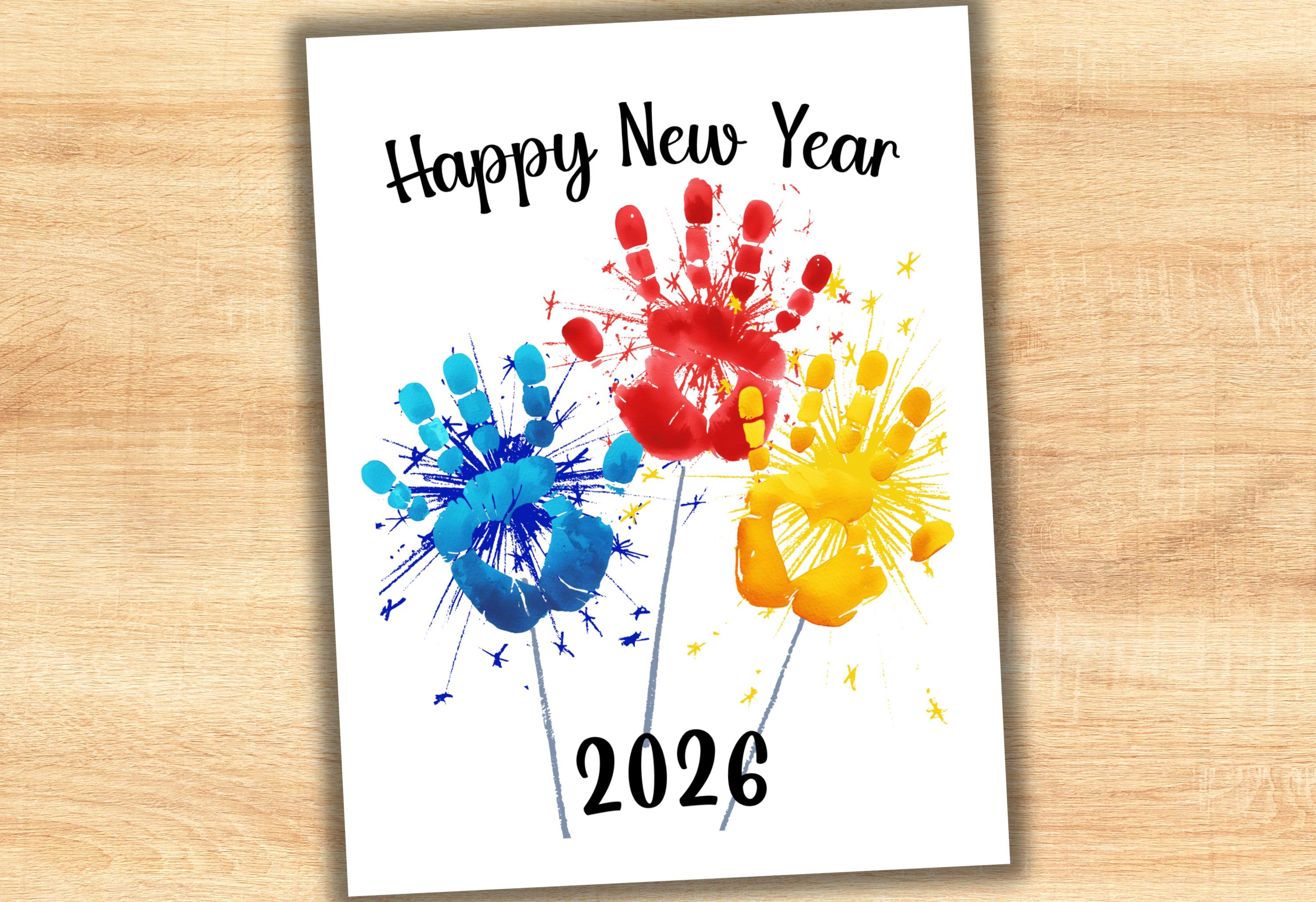 NEW YEAR'S Handprint Craft for Kids Printable Keepsake 2025, Happy New ...