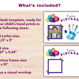 Happy Birthday Handprint Craft Keepsake Photo Memento, Hand Print Art ...