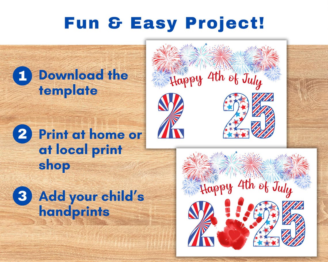 4th of July Handprint Craft Keepsake, Patriotic Fourth Handprint Art ...